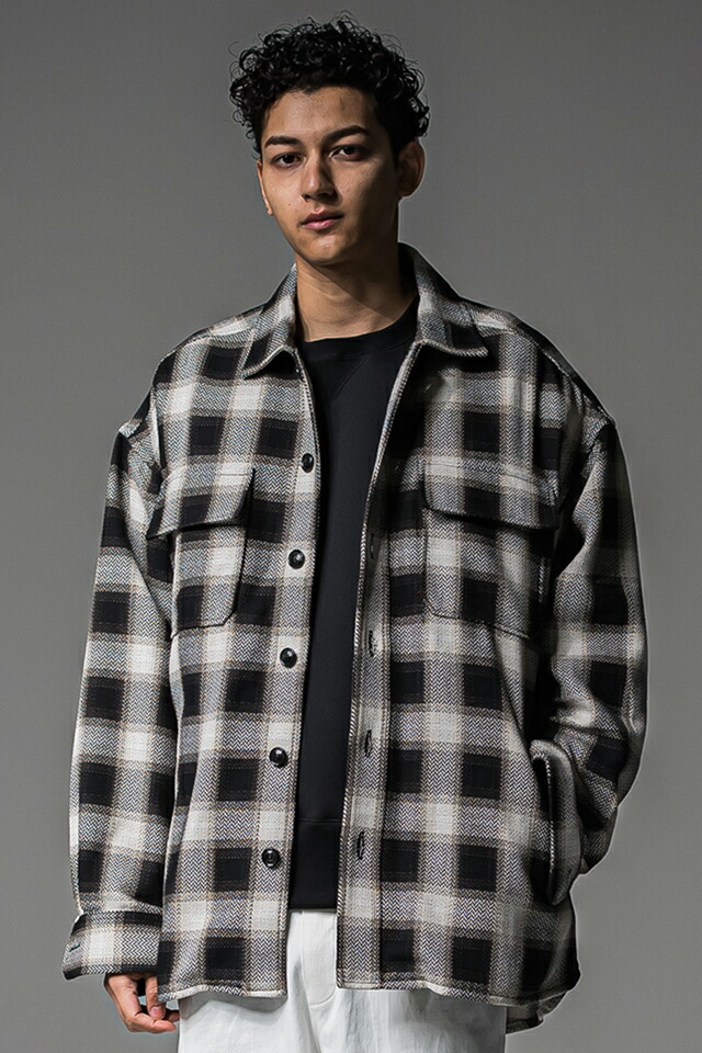 RESOUND CLOTHING リサウンドクロージング RC37-JK-004 CHECK CPO SHIRTS JK チェックCPOシャツジャケット BK CHECK 正規通販 メンズ