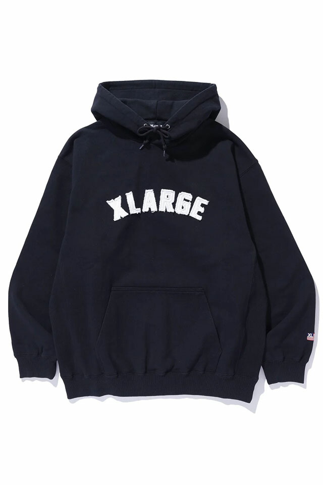 XLARGE エクストララージ 101253012014 ARCH LOGO PULLOVER HOODED SWEATSHIRT パーカー BLACK 正規通販 メンズ レディース