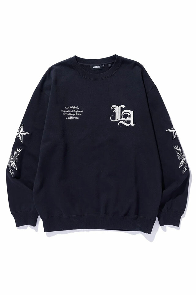 XLARGE エクストララージ 101254012003 VARSITY CREWNECK SWEATSHIRT クルーネックスウェット BLACK 正規通販 メンズ レディース