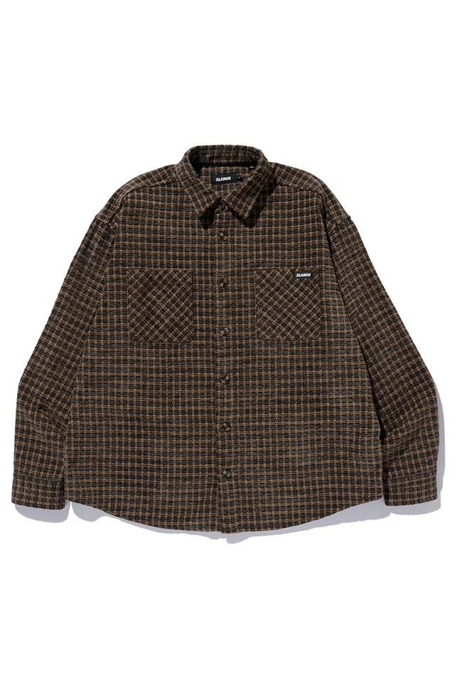 XLARGE エクストララージ 101254014001 PLAID L/S SHIRT チェックシャツ BROWN 正規通販 メンズ レディース