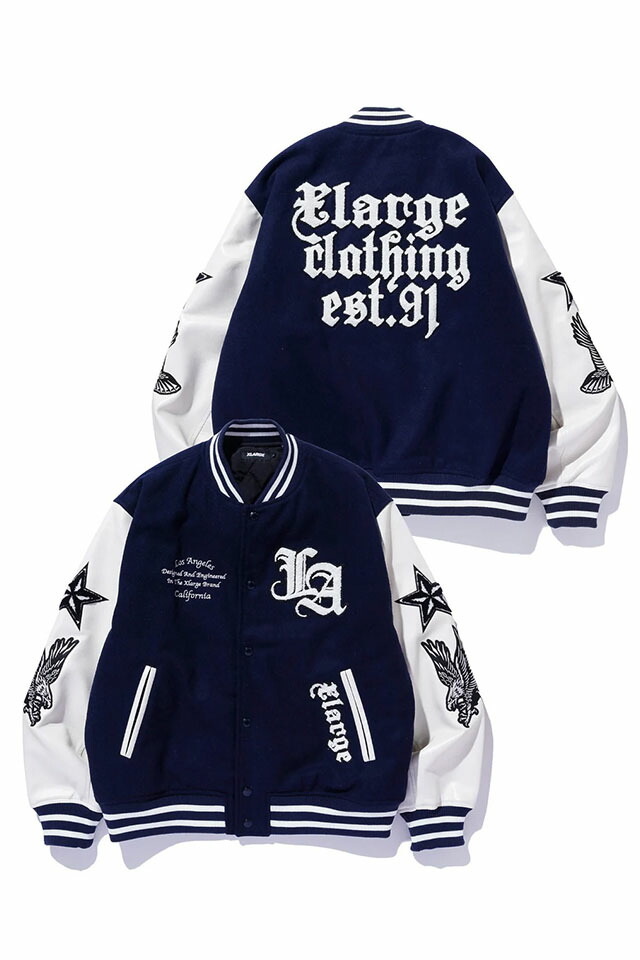 XLARGE エクストララージ 101254021004 VARSITY JACKET スタジャン NAVY 正規通販 メンズ レディース