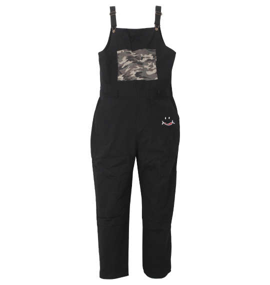 大きいサイズ メンズ UP!SMILE ポケット カモフラ オーバーオール ブラック 1274-1345-2 3L 4L 5L 6L