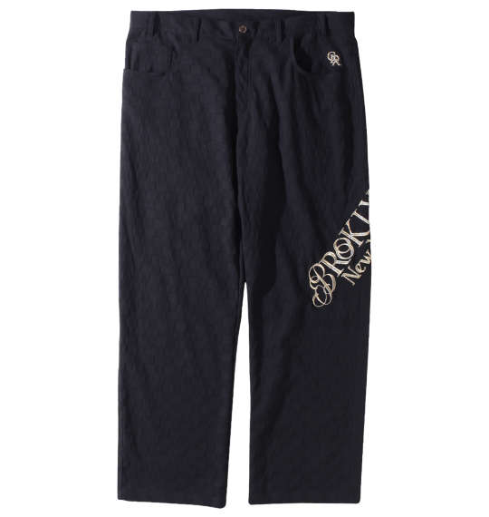 大きいサイズ メンズ GLADIATE 刺繍ブロックジャガード パンツ ブラック 1254-3315-1 100 110 120 130