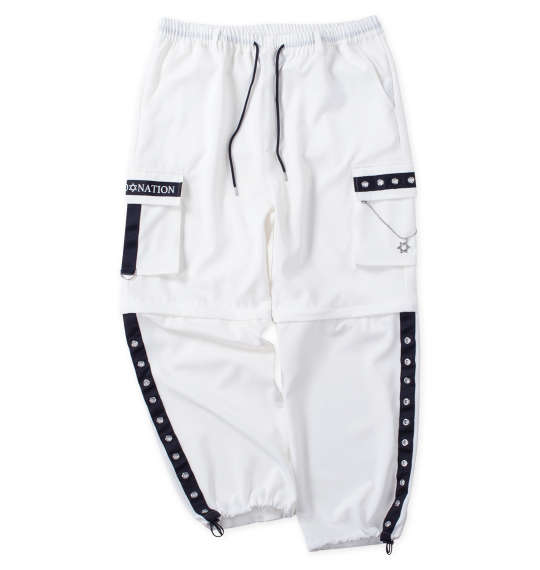 大きいサイズ メンズ PSYCHO NATION 脱着ハトメ カーゴ パンツ ホワイト 1274-4335-1 3L 4L 5L 6L
