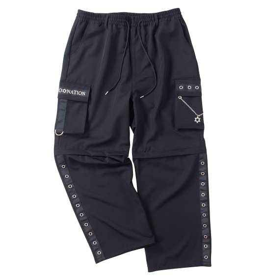 大きいサイズ メンズ PSYCHO NATION 脱着ハトメ カーゴ パンツ ブラック 1274-4335-2 3L 4L 5L 6L