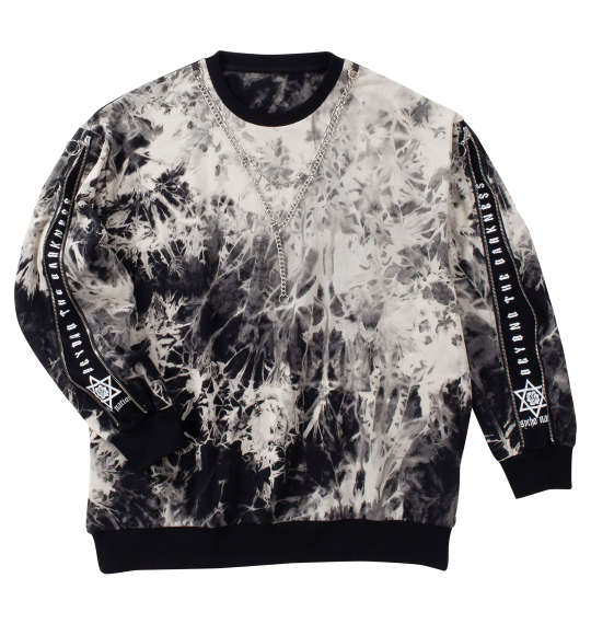 大きいサイズ メンズ PSYCHO NATION 袖ジップ ネックレス付 クルー トレーナー タイダイ 1278-4305-1 3L 4L 5L 6L