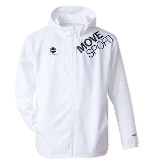 大きいサイズ メンズ MOVESPORT AIRY TRANSFER TOUGH フルジップ フーディー ホワイト 1273-4370-1 3L 4L 5L 6L