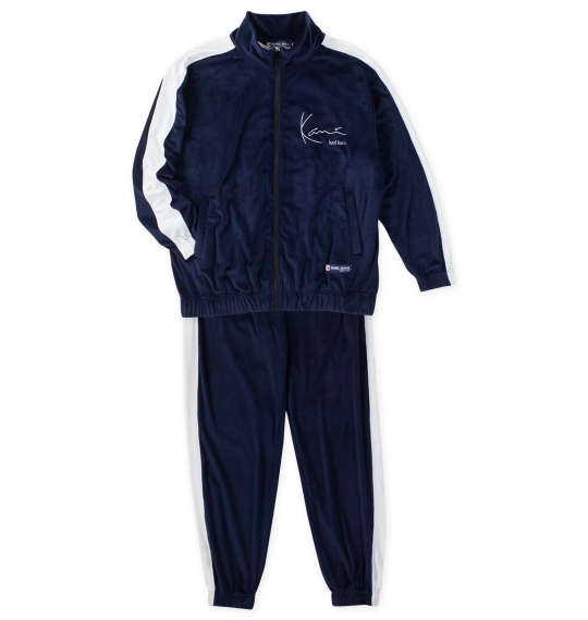 大きいサイズ メンズ KARL KANI ベロア セット ネイビー 1276-4350-1 3L 4L 5L 6L 8L