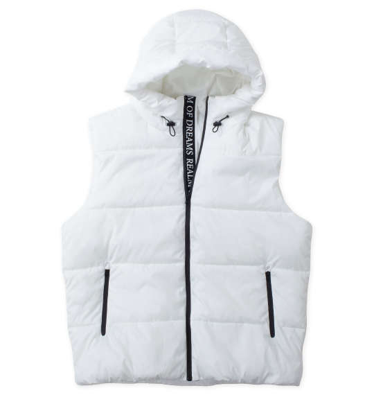大きいサイズ メンズ in the attic フード端 スエード ライン切替 フェイクダウン ベスト ホワイト 1253-4340-1 3L 4L 5L 6L
