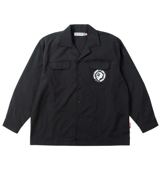 大きいサイズ メンズ NESTA BRAND オープンカラー 長袖 シャツ ブラック 1277-4315-2 3L 4L 5L 6L 8L