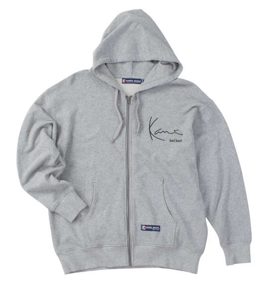 大きいサイズ メンズ KARL KANI 裏毛 フルジップ パーカー ミックスグレー 1278-4611-1 3L 4L 5L 6L 8L