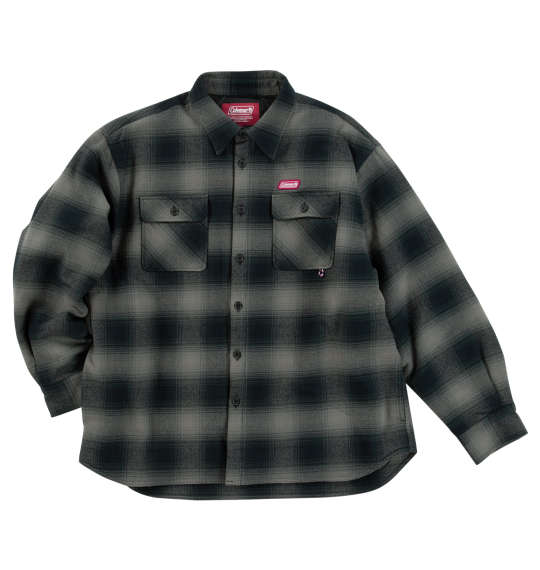 大きいサイズ メンズ Coleman ビエラ起毛 裏キルト シャツ ジャケット チャコール系 1273-4600-2 3L 4L 5L 6L