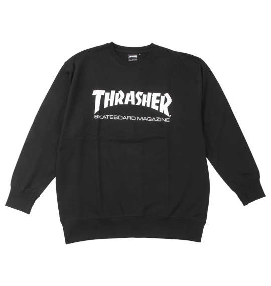 大きいサイズ メンズ THRASHER MAG LOGO クルー トレーナー ブラック 1278-4666-2 3L 4L 5L 6L 8L