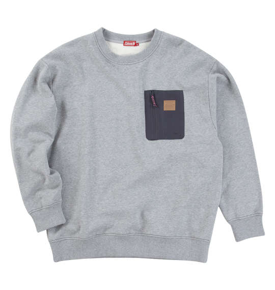 大きいサイズ メンズ Coleman 裏起毛 クルー トレーナー グレー 1278-4676-1 3L 4L 5L 6L 8L