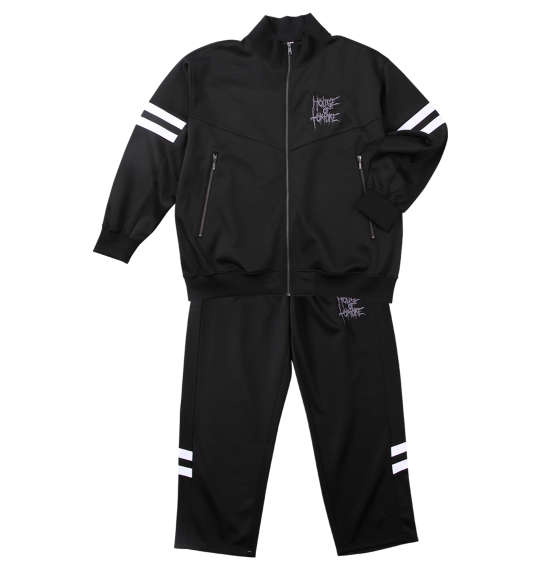 大きいサイズ メンズ SOUL SPORTS × 新日本プロレス H.o.T 長袖 ジャージ セット ブラック 1276-5104-1 3L 4L 5L 6L