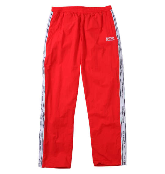 大きいサイズ メンズ SY32 by SWEET YEARS テープデザイン ナイロン パンツ レッド 1274-5130-3 3L 4L 5L 6L