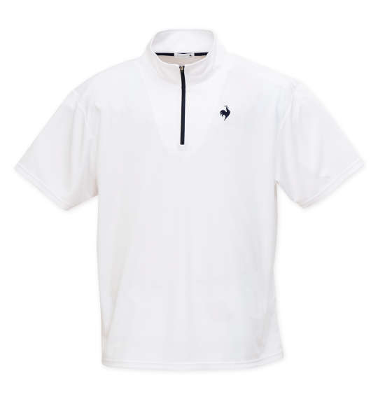 大きいサイズ メンズ LE COQ SPORTIF エコペット ハーフジップ 半袖 シャツ ホワイト 1278-5261-1 3L 4L 5L 6L