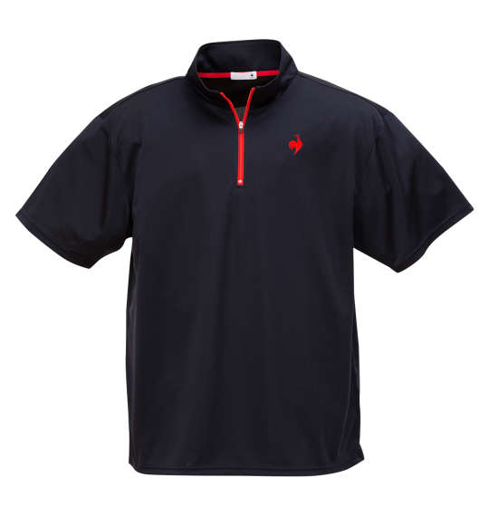 大きいサイズ メンズ LE COQ SPORTIF エコペット ハーフジップ 半袖 シャツ ネイビー 1278-5261-3 3L 4L 5L 6L