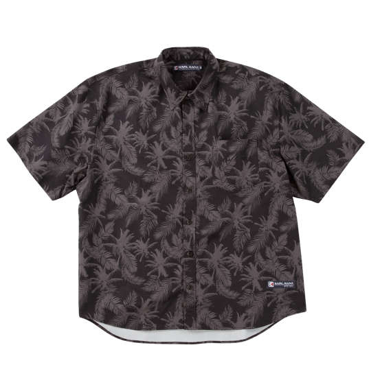 大きいサイズ メンズ KARL KANI ボタニカル柄 半袖 シャツ ブラック 1277-5241-2 3L 4L 5L 6L 8L