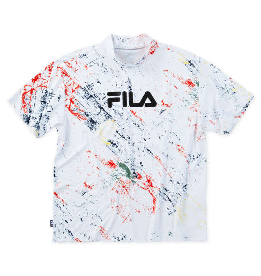 大きいサイズ メンズ FILA GOLF モックネック柄 半袖 シャツ ホワイト 1278-5220-1 3L 4L 5L 6L
