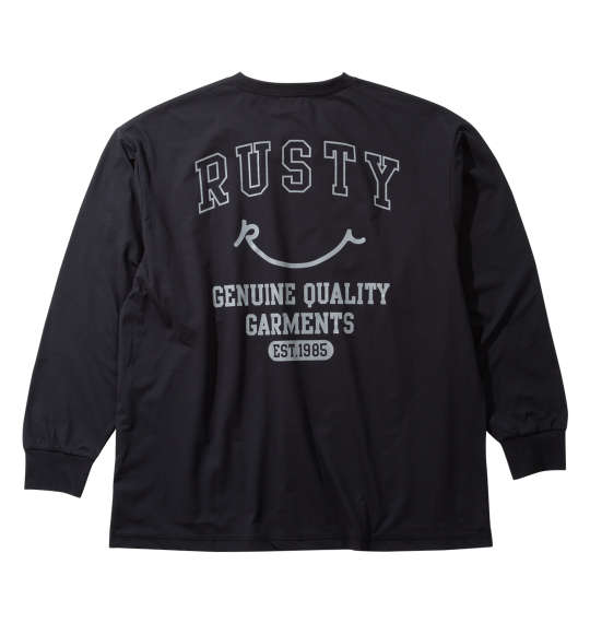 大きいサイズ メンズ RUSTY PEARTEX UV 長袖 Tシャツ ブラック 1278-5276-2 3L 4L 5L 6L 8L