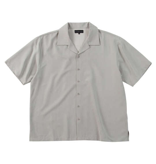 大きいサイズ メンズ in the attic 刺繍ポリピーチ 半袖 シャツ グレージュ 1257-5200-1 3L 4L 5L 6L