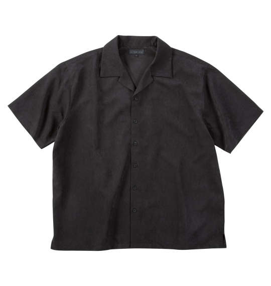 大きいサイズ メンズ in the attic 刺繍ポリピーチ 半袖 シャツ ブラック 1257-5200-2 3L 4L 5L 6L