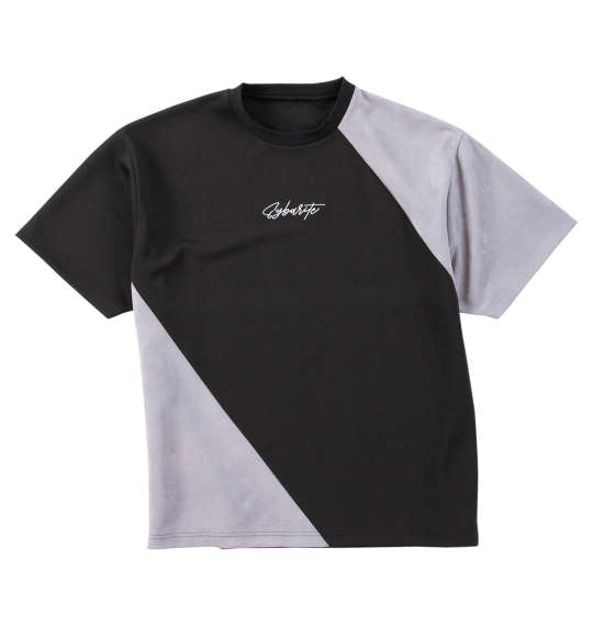 大きいサイズ メンズ in the attic スエード切替 半袖 Tシャツ ブラック 1258-5221-2 3L 4L 5L 6L