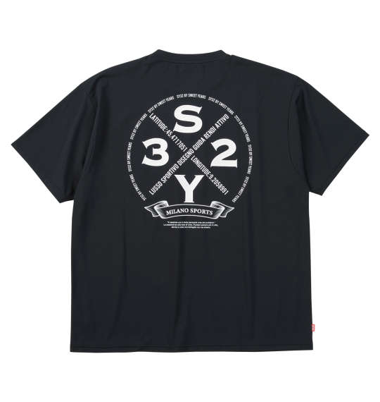 大きいサイズ メンズ SY32 by SWEET YEARS サークルロゴ バックプリント 半袖 Tシャツ ブラック 1278-5240-2 3L 4L 5L 6L