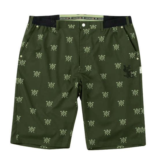 大きいサイズ メンズ SY32 by SWEET YEARS クロスロゴ グラフィック ハーフパンツ カーキ 1274-5206-2 3L 4L 5L 6L