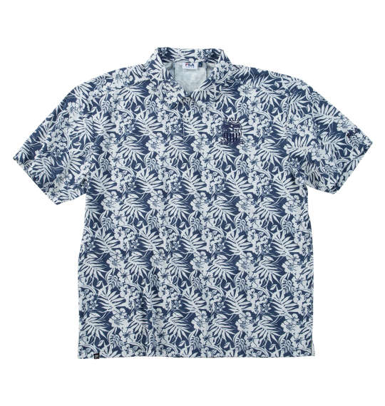 大きいサイズ メンズ FILA GOLF COOL AIR遮熱メッシュ ボタニカルプリント 半袖 シャツ ネイビー 1278-5223-1 3L 4L 5L 6L