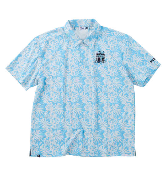 大きいサイズ メンズ FILA GOLF COOL AIR遮熱メッシュ ボタニカルプリント 半袖 シャツ サックス 1278-5223-2 3L 4L 5L 6L