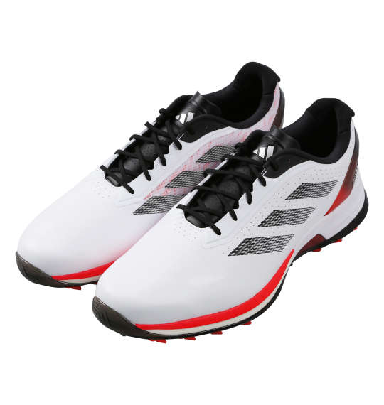 大きいサイズ メンズ adidas golf ゴルフ シューズ アディゼロ ゼットジー25 ホワイト×ルシッドレッド 1240-5230-1 30 30.5 31.5