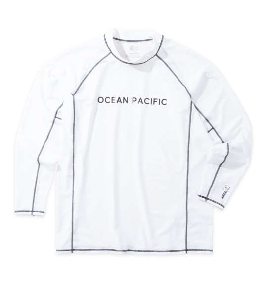 大きいサイズ メンズ OCEAN PACIFIC 長袖 ラッシュガード ホワイト 1278-5280-1 3L 4L 5L 6L 8L