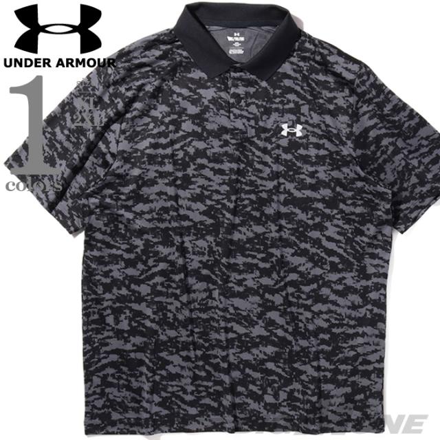 大きいサイズ メンズ UNDER ARMOUR アンダーアーマー 総柄 半袖 ポロシャツ MATCHPLAY PRINTED POLO USA直輸入 1377377-008