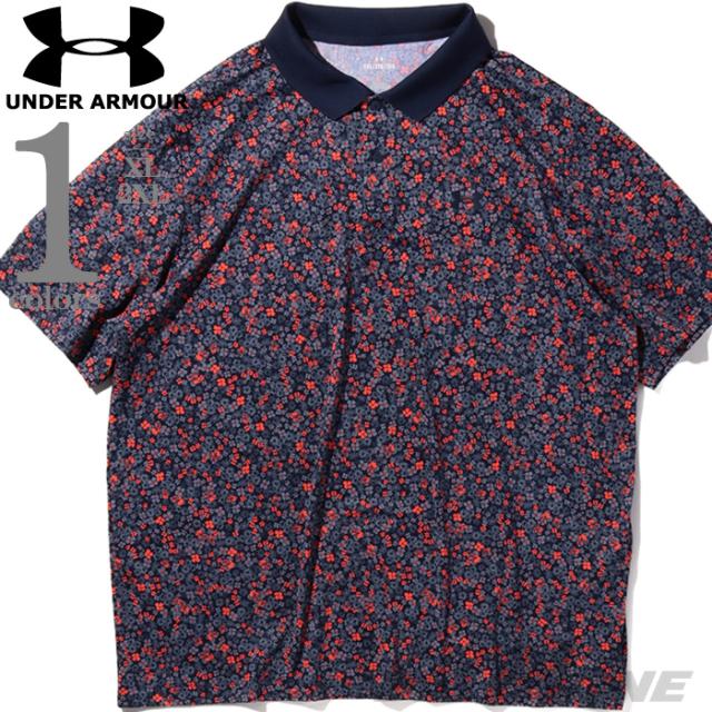 大きいサイズ メンズ UNDER ARMOUR アンダーアーマー 総柄 半袖 ポロシャツ MATCHPLAY PRINTED POLO USA直輸入 1377377-420