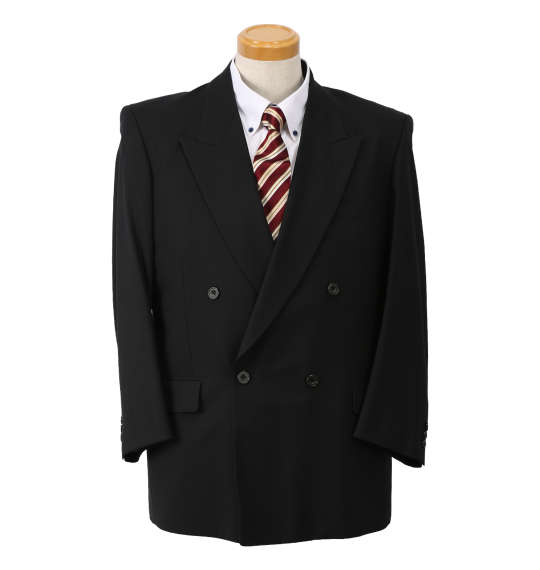 大きいサイズ メンズ ダブル4ツ釦1ツ掛 ジャケット ブラック 1122-5409-1 2L 2TL 3L 5L 6L TLL