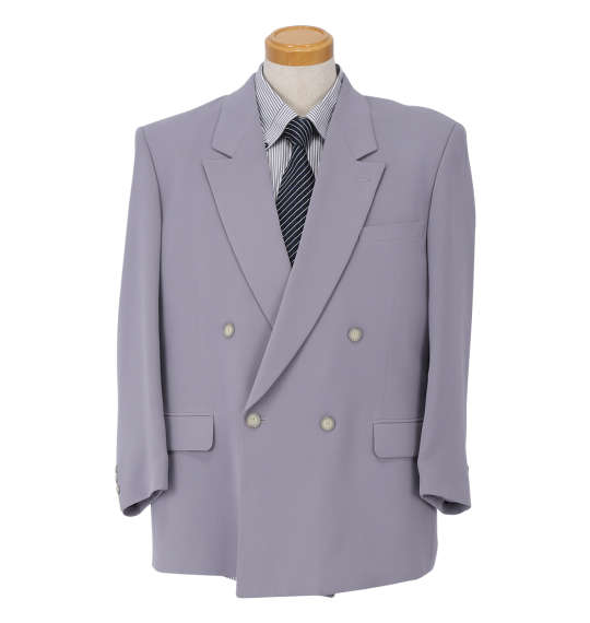 大きいサイズ メンズ ダブル4ツ釦1ツ掛 ジャケット パープル 1122-5441-1 2L 3L 5L