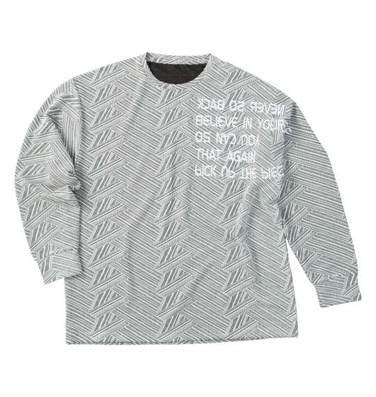 大きいサイズ メンズ in the attic ジャガード刺繍 長袖 Tシャツ オフホワイト 1258-5360-1 3L 4L 5L 6L