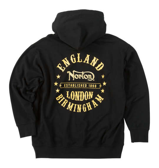 大きいサイズ メンズ Norton 裏毛 フルジップ パーカー ブラック 1278-5326-2 3L 4L 5L 6L 8L