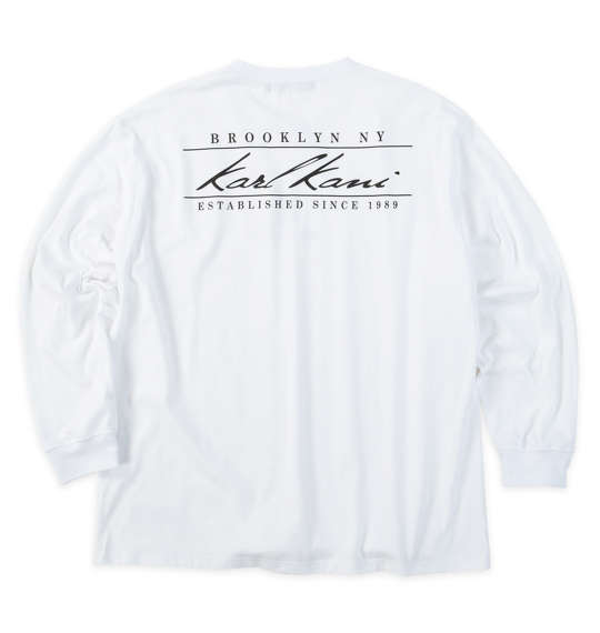 大きいサイズ メンズ KARL KANI 天竺 長袖 Tシャツ ホワイト 1278-5335-1 3L 4L 5L 6L 8L