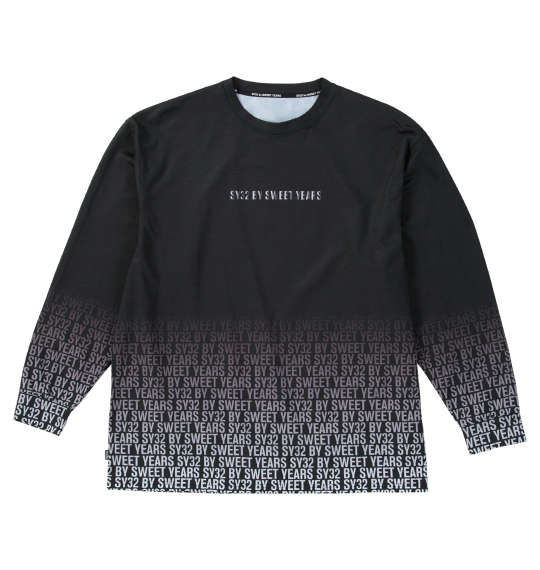 大きいサイズ メンズ SY32 by SWEET YEARS グラデーションロゴ 長袖 Tシャツ ブラック 1278-5602-2 3L 4L 5L 6L