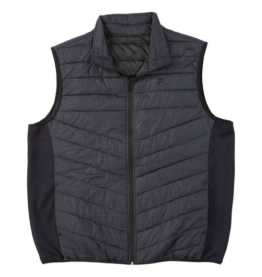 大きいサイズ メンズ FILA GOLF 千鳥柄 ハイブリッド ダウン ベスト ブラック 1273-5322-2 3L 4L 5L 6L