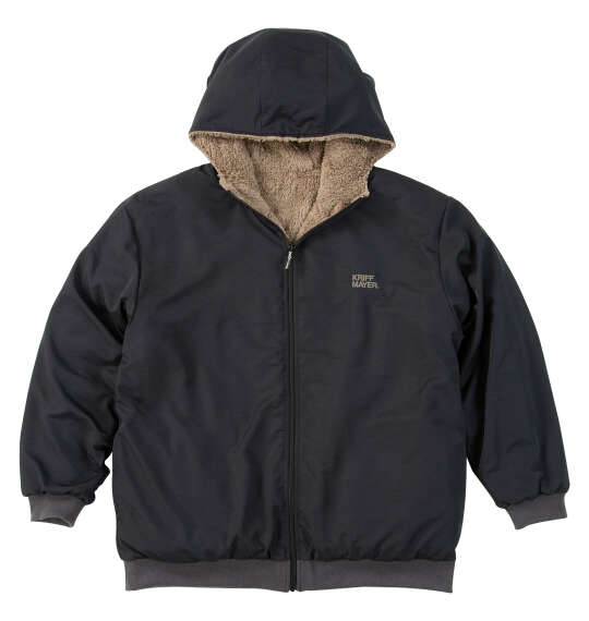 大きいサイズ メンズ KRIFF MAYER ひっくり フルジップ パーカー ジャケット ブラック 1273-5340-2 3L 4L 5L 6L 8L