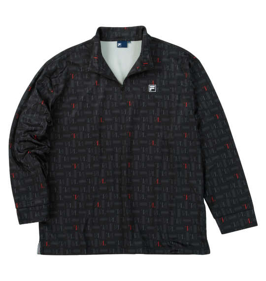 大きいサイズ メンズ FILA GOLF ハーフジップ裏起毛 長袖 シャツ ブラック 1278-5301-2 3L 4L 5L 6L