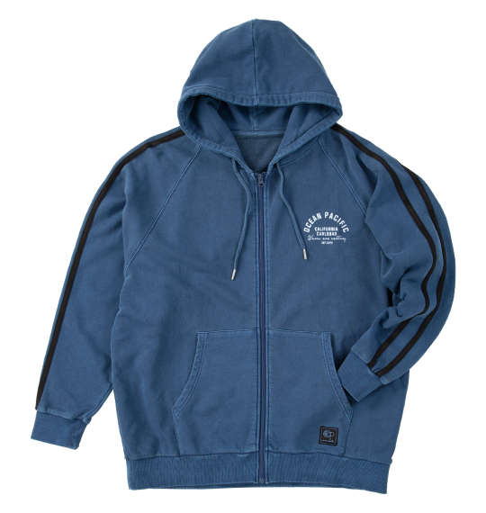 大きいサイズ メンズ OCEAN PACIFIC 裏毛 ライン フルジップ パーカー ネイビー 1278-5341-1 3L 4L 5L 6L 8L