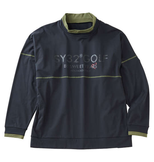 大きいサイズ メンズ SY32 by SWEET YEARS ウルトラライト バックブラッシュド モック スウェット ブラック 1278-5607-2 3L 4L 5L 6L