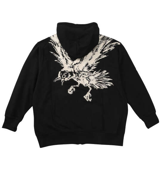 大きいサイズ メンズ DAKU CROW フルジップ パーカー ブラック 1258-5375-1 3L 4L 5L 6L