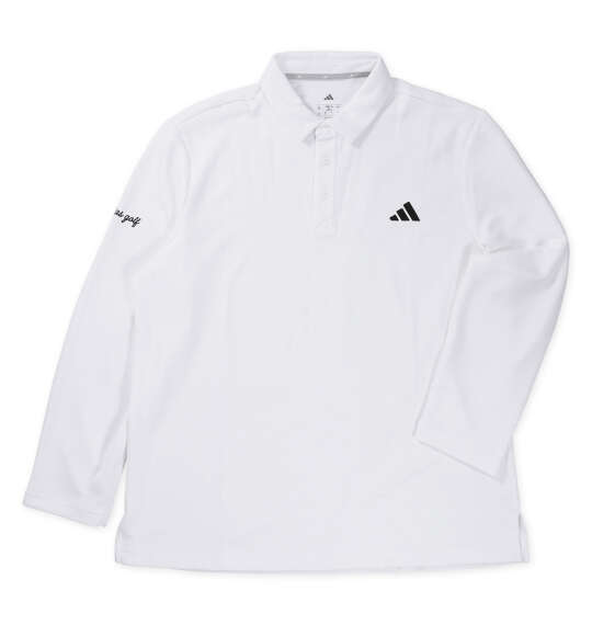 大きいサイズ メンズ adidas golf シーズナル ジャガード 長袖 シャツ ホワイト 1278-5350-1 3XL 4XL 5XL