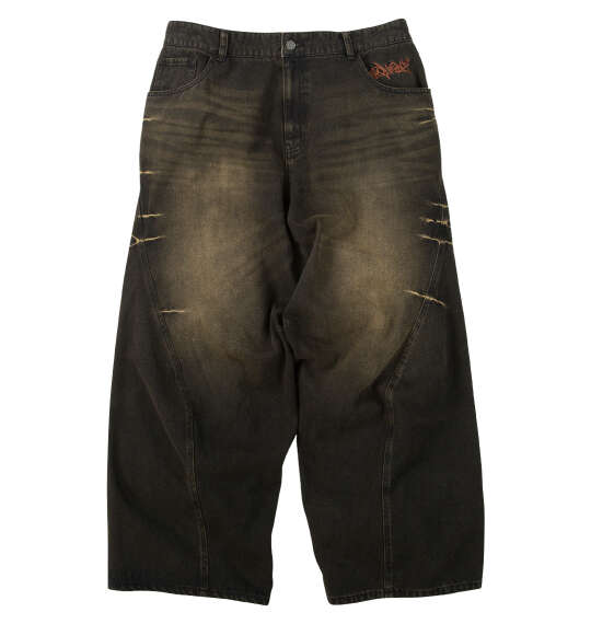 大きいサイズ メンズ SEQUENZ ウォッシュド デニム パンツ ブラック 1254-5340-2 3L 4L 5L 6L